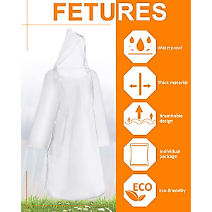 JaGely 120 Pack Disposable Rain Ponchos for Adults Bulk Emergency Travel Essential Family Pack Operation Raincoat with Hood(Clear)