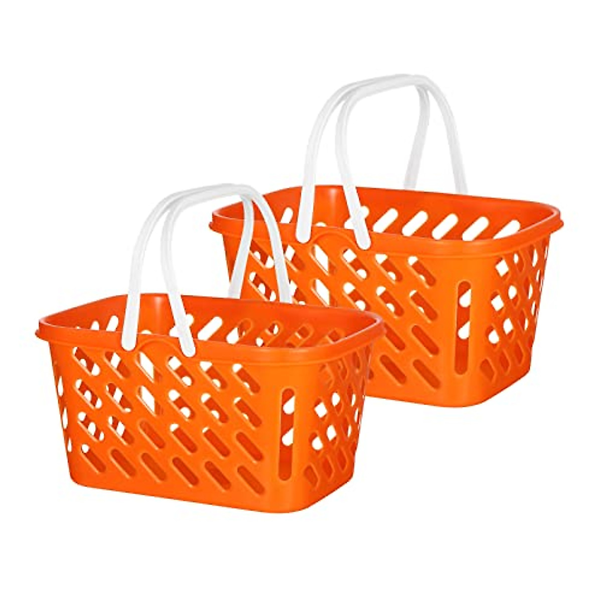 2pcs Mini Shopping Baskets Portable Grocery Baskets with Handles Multipurpose Baskets Toys Storage Organizers for Kids Toddlers Party Favors