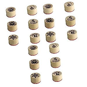 NOLITOY 18 Pcs Christmas Wooden Stamp Wood Decor DIY Scrapbook Lace Trim DIY Wood Stamp Block Wooden Stamping Blocks Scrapbook Stamp Round Seal Retro Stamp Retro Seal Pattern Tool Rubber