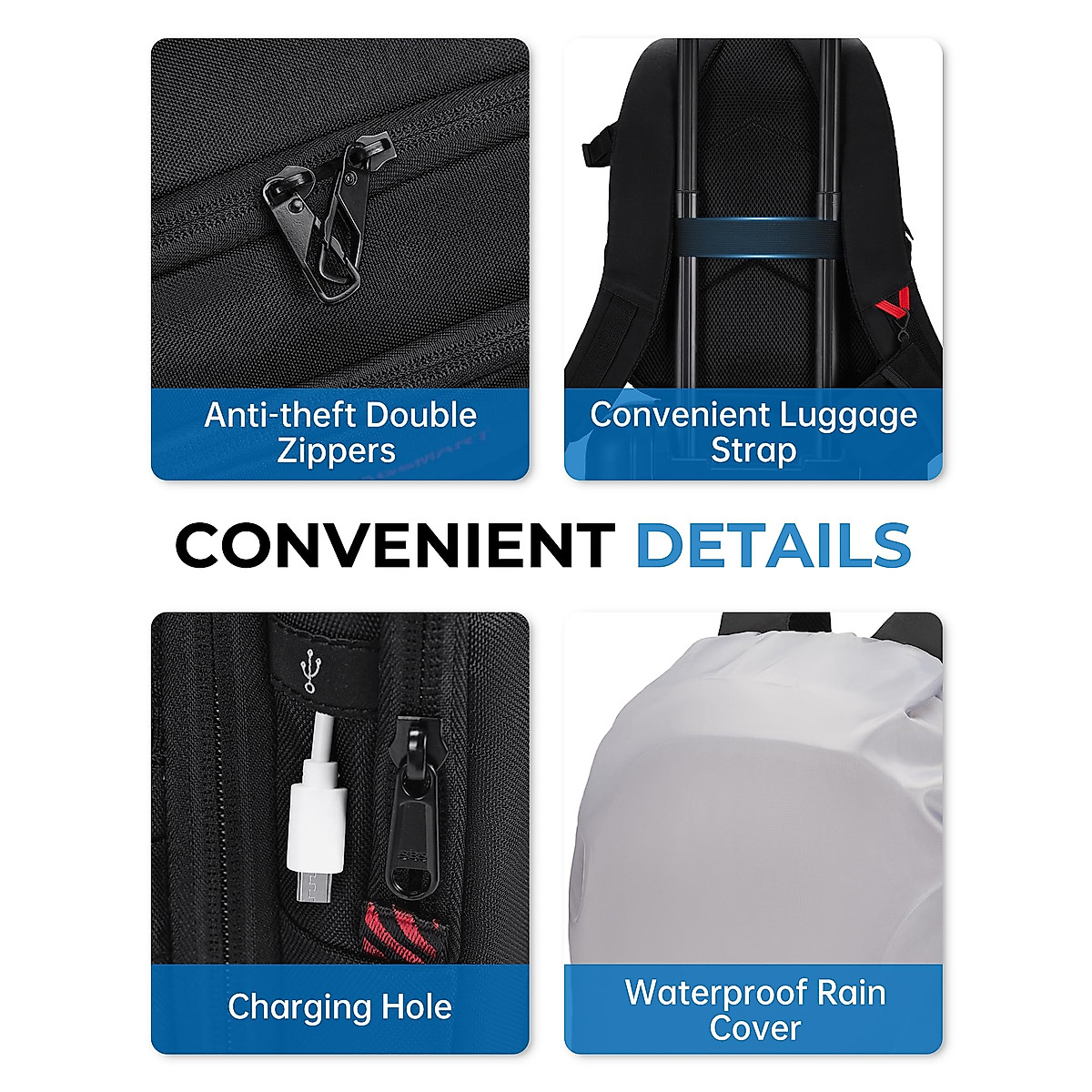 BAGSMART Camera Bag, DSLR SLR Small Camera Backpack Fits 13 Inch Laptop, Anti-theft Photography Backpacks with Rain Cover, Tripod Holder, Black