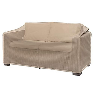 Modern Leisure Basics Patio Loveseat Cover, 55"L x 33"W x 38"H, Khaki