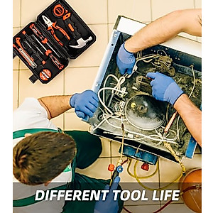 DIFFLIFE Tool Sets Household Tool Kit, 14-Piece General Home/Auto Repair Tool Set with Hammer, Pliers, Screwdriver Set and Toolbox Storage Case - Perfect for Homeowner, Diyer, Handyman (14-Piece)…