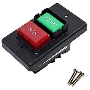 HQRP On/Off Switch Compatible with Rockwell Delta Craftsman Jet Sterling Powermatic Milwaukee Woodstock D4157 Table Saw, Router Table, Drill Press, Bench Saw 110/220 Volt [UL Listed]