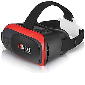 VR Headset Compatible with iPhone & Android - Universal Virtual Reality Goggles for Kids & Adults - Your Best Mobile Games 360 Movies w/Soft & Comfortable New 3D VR Glasses (Red)