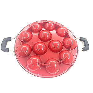 Nonstick Appam Patra Paniyaram Appam Pan with Stainless Steel Lid Aebleskiver Pan Ebelskiver Pan Pancake Pan Appachetty Paniyaral Pan