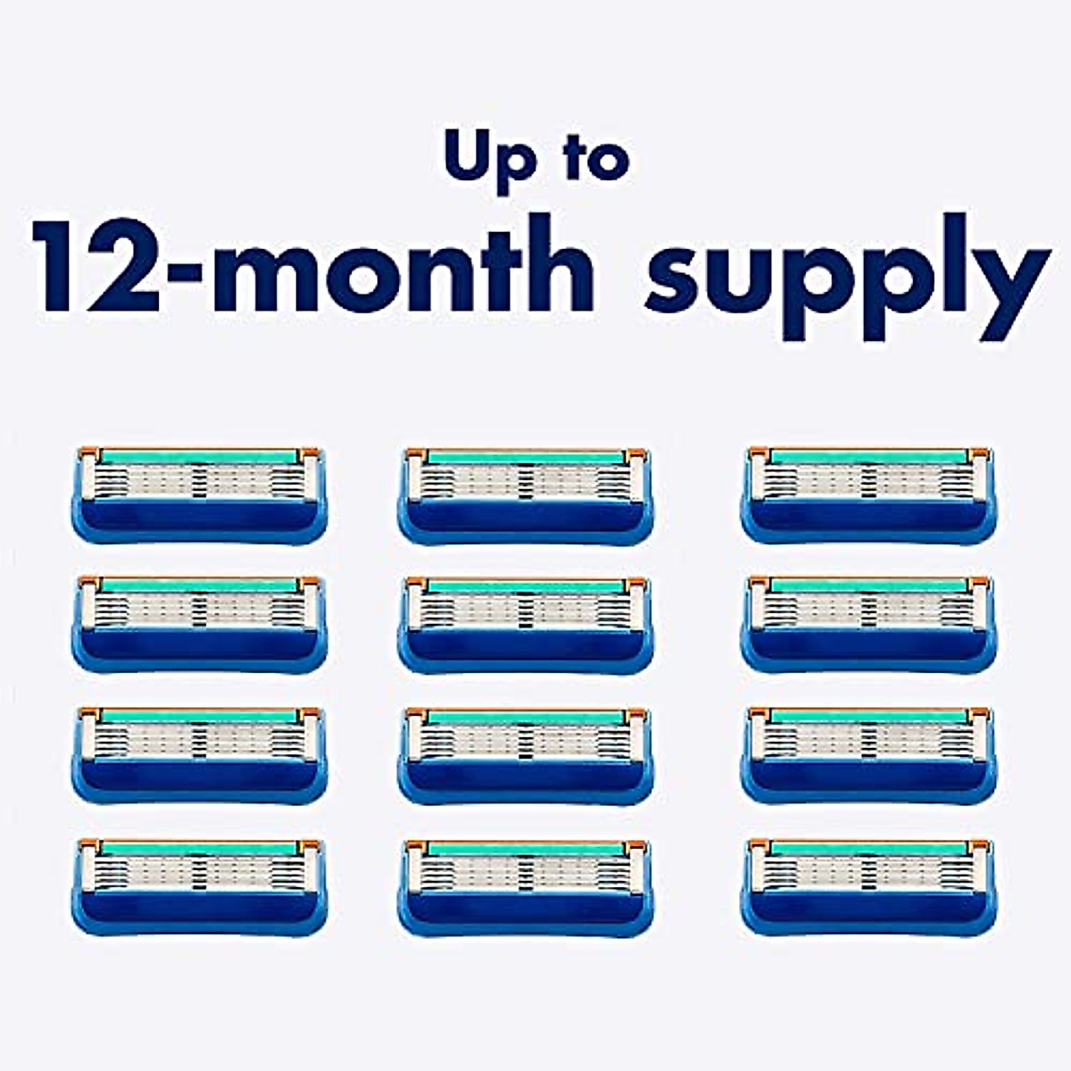 Gillette Fusion5 Mens Razor Blade Refills, 12 Count, Lubrastrip for a More Comfortable Shave