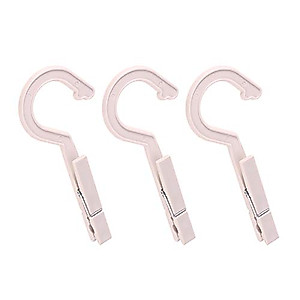 DOITOOL Clothespins, 3PCS Portable Hanging Clothes Clips Multifunctional Plastic Windproof Clothespins for Sock Underwear Pants for Travel Home (Beige)