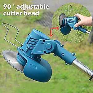 DARUOAND A2B Cordless Grass Trimmer Electric Lawn Mower Adjustable Height Weed Wacker 6000 RPM Household Portable Garden Yard Trimming Machine Suitable for Park Villa Undershrub A2B(Blue)