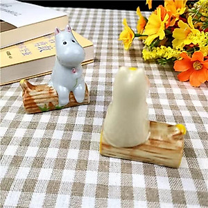 APULM cute ceramic trinkets Hippo chopstick rest 4 piece set