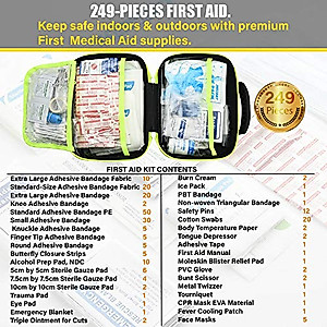 Emergency First Aid Kit for Home - 220 Pieces First Aid Supplies Home Emergency Kit - Lightweight & Compact First Aid Kit with EVA Case - Best for Hiking Camping Travel Car Backpacking School Office