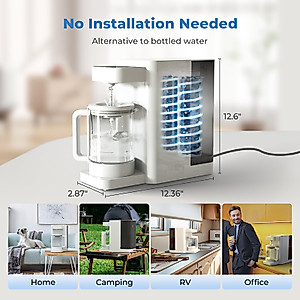 Reinmoson 8 Stage Reverse Osmosis System Countertop with 𝟰 𝗛𝗼𝘁 𝗪𝗮𝘁𝗲𝗿 𝗦𝗲𝘁𝘁𝗶𝗻𝗴𝘀, NSF Certified TDS Reduction, 4:1 Pure to Drain Portable Reverse Osmosis Water Filter Countertop