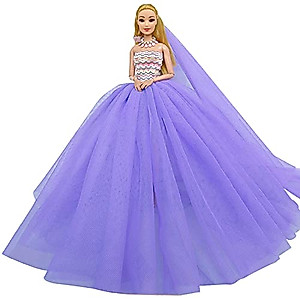 ZITA ELEMENT 34 Pcs 11.5 Inch Girl Doll Closet Wardrobe Set for 11.5 Inch Girl Doll Clothes and Accessories - Including Handbag Style Closet, Dresses, Swimsuits, Shoes, Hangers and Necklaces