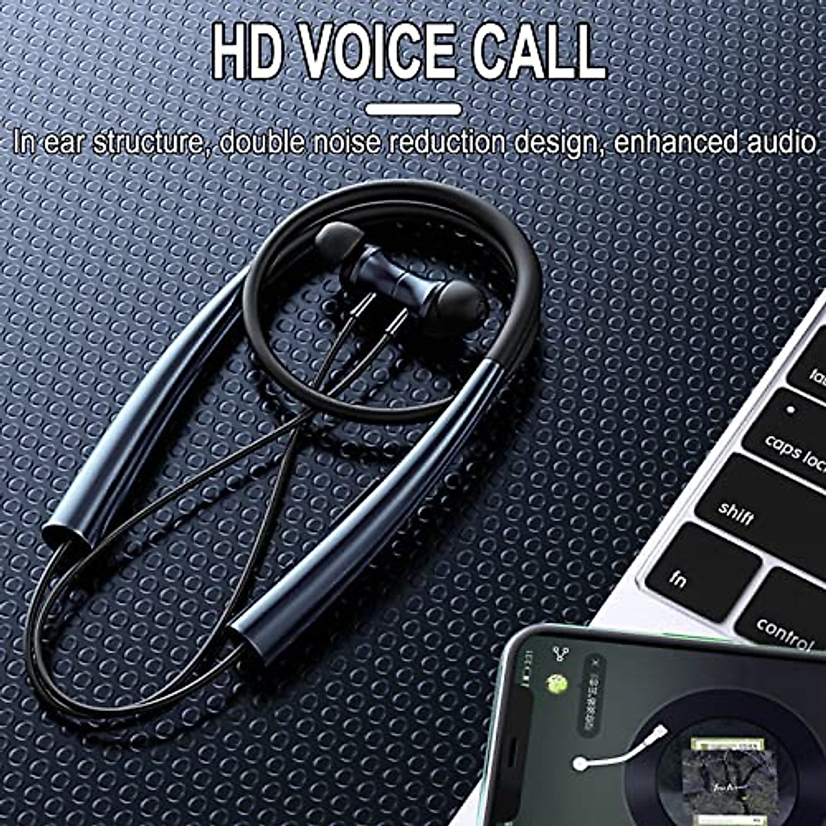 Wireless High-Power Headphones Bluetooth Earphones Double Ear Neck Hoop Ear Neck-Mounted Earphones for Sports