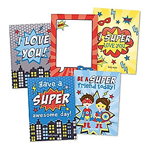 25 Superhero School Lunch Box Notes For Kids, Inspirational Motivational Cards For Boys Girls From Mom, Encouraging Notes for Student Children Teens, Thinking of You Positive Affirmations Lol Fun Love