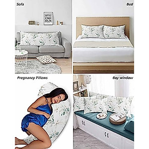 Edwiinsa Tropical Leaves Pillow Covers King Standard Set of 2 20x36 Bed Pillow, Summer Teal Leaf Spring Floral Rustic Plush Soft Comfort for Hair/Skin Cooling Pillowcases with Envelop Closure