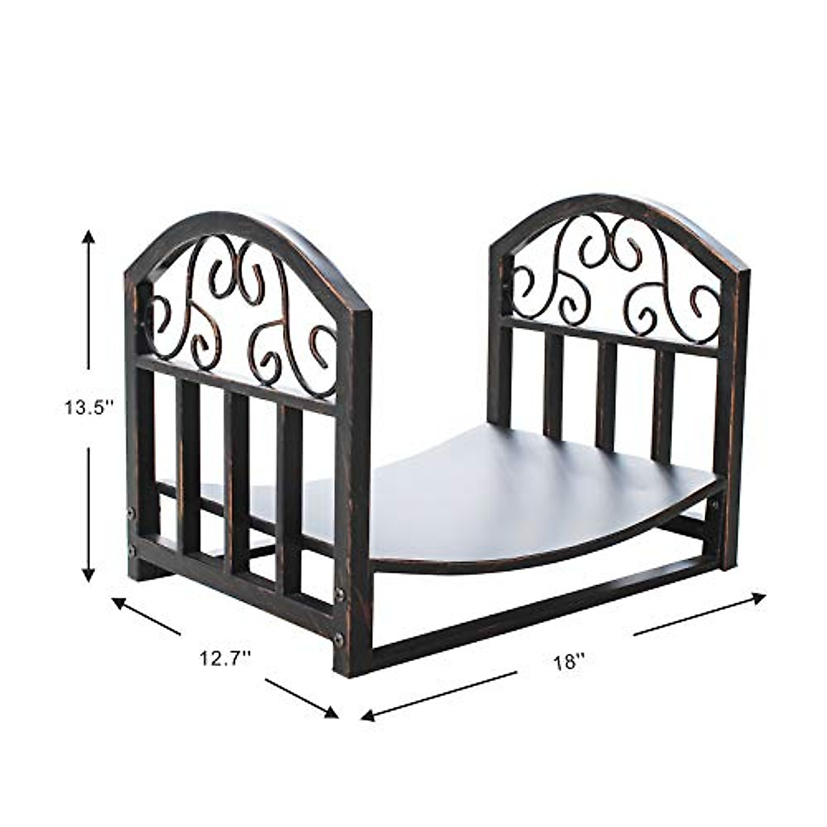 Everflying Wrought Iron Log Rack, Firewood Storage Holder, Heavy Duty Log Bin, Fireside Log Carrier for Fireplace Stove Accessories