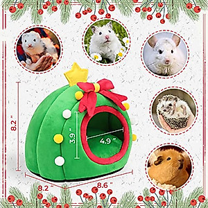 YUEPET Guinea Pig Beds Small Animal Hideout Warm House Washable Cage Accessories for Hamster Squirre Hedgehog Sugar Glider Rat Chinchilla(Green)