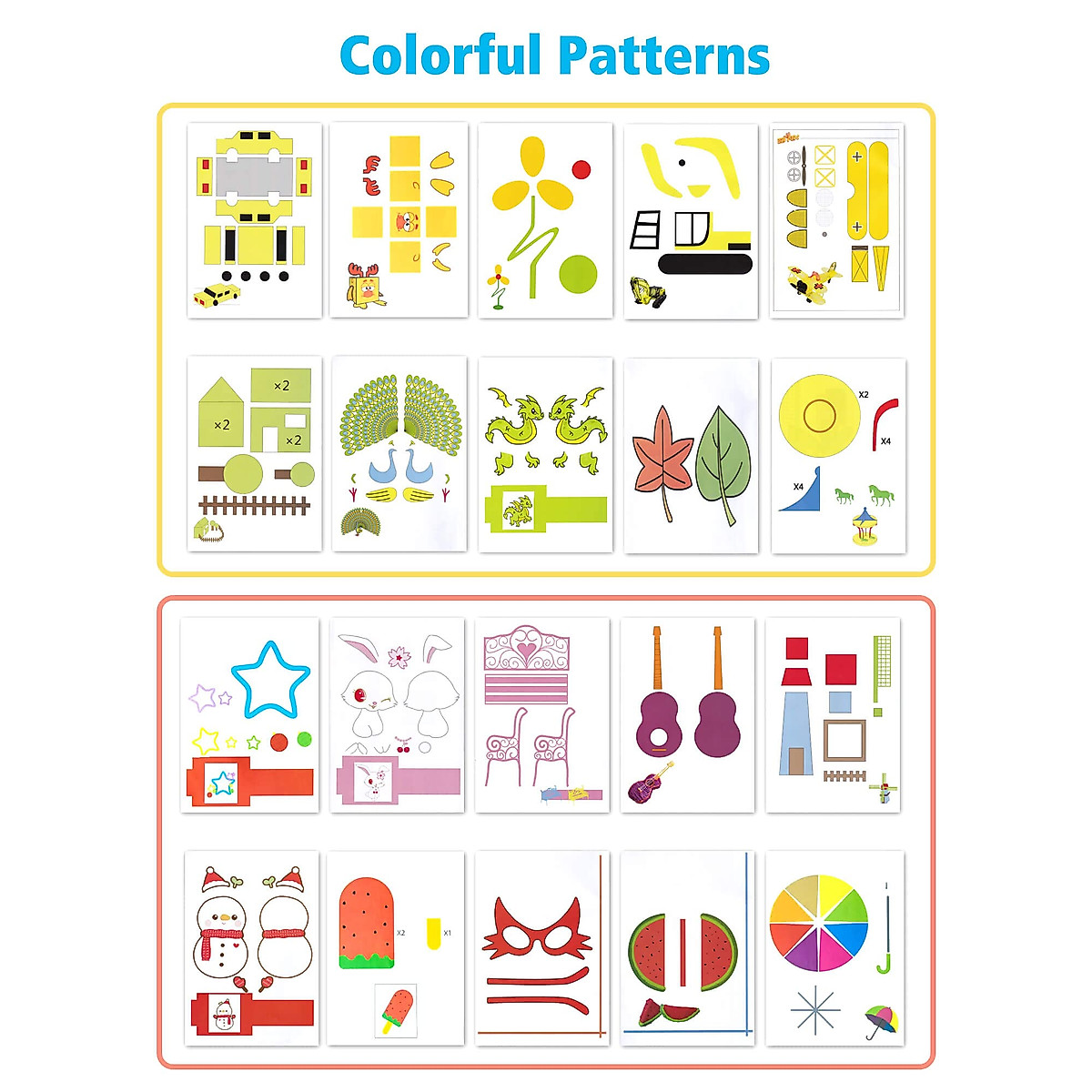 3D Pen Printing Drawing Book, Reusable Colored 40 Pattern Thick Paper Templates with Two Clear Plate, 3D Painting Graffiti Stencils for Kids DIY Gifts, Vomika (Good Time)