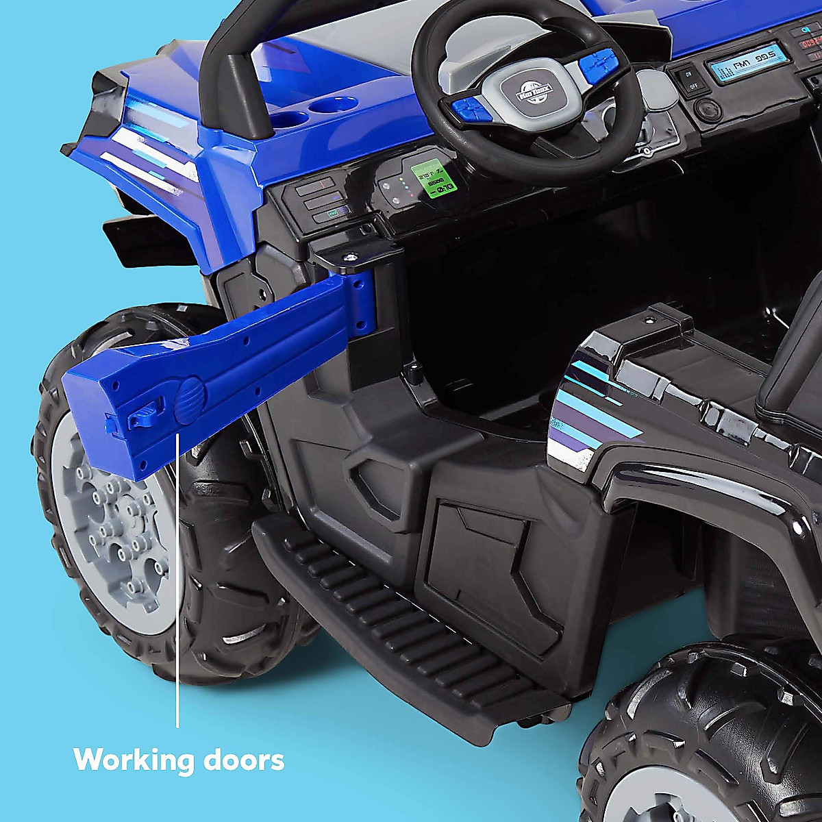 Kid Trax UTV Toddler/Kids Electric Ride On Toy, 12 Volt, 3-7 yrs Old, Max Weight 110 lbs, Single or Double Riders, Blue