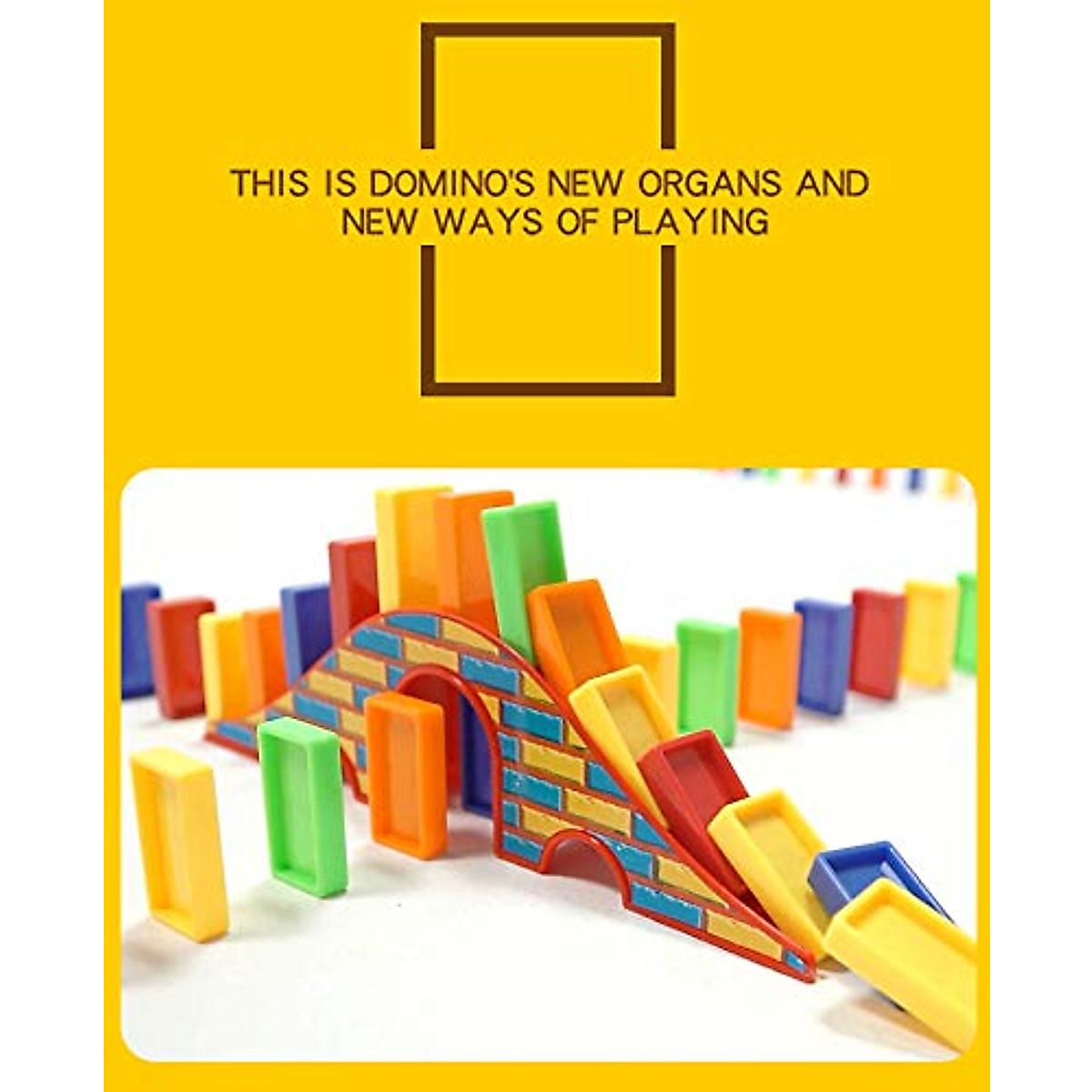 Wellin 260 pcs Blocks Domino Train Toy with Bridge Set Mega Pack Domino Game for 3-12 Years Old Boys Building Blocks Stacking Tile Games (260 pcs Domino Train with Bridge Set)