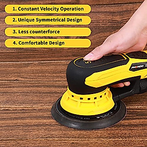 PHENDO Random Orbital Sander Brushless 350W 3A Multi-function Variable Speed Electric Corded Orbital Sanders Machine for Woodworking, car, Drywall Sanding, Polishing…