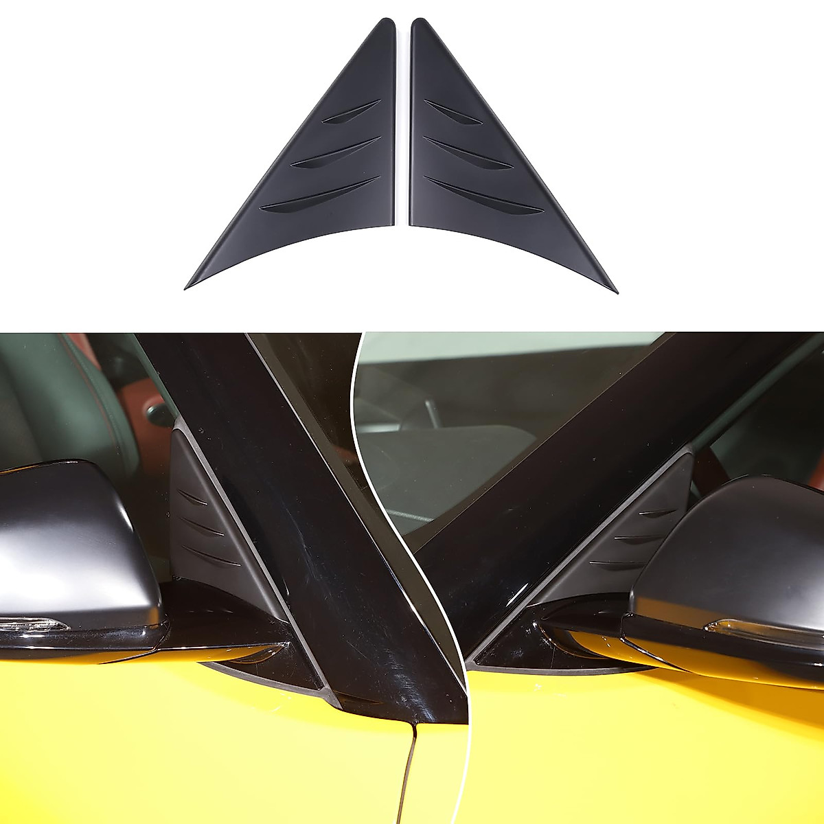 Fit for Toyota Supra GR A90 A91 MK5 2019-2024 ABS Rearview Mirror Side Spoiler Trim Cover Stickers, Channel The Car Air, Reduce The Wind Noise Inside The Car, 2PCS (Matte Black)