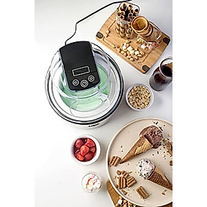 Tylr 2 Quarts Ice Cream Maker, Sorbet, Yogurt, Milkshakes, Smoothie and more, with One Touch program in as little as 20 minutes.