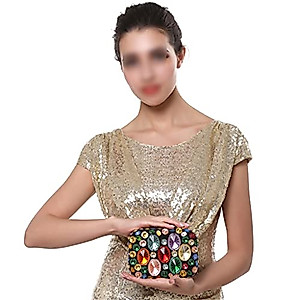 MXIAOXIA Acrylic Beaded Women Evening Bags with Chain Shoulder Small Purse Day Clutches for Wedding Party Dinner Evening Bags