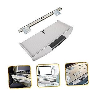 DOITOOL 1 Set Desk Tray Plastic Trays Office Desk Accessories Keyboard Tray Drawer Keyboard Slide Out Tray Keyboard Stand Keyboard Shelf Under Desk Sliding Bracket Computer Desk abs