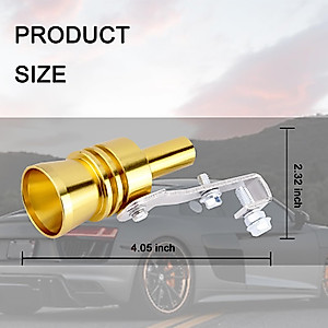 gunhunt 2 PCS Turbo Sound Whistle Simulator, 4.05" x 2.32" Car Roar Maker Tail Pipe Whistle, Universal Aluminum Turbo Sound Whistle Exhaust Muffler Sound Booster, Car Styling Accessories (Gold)