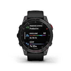 Garmin 010-02582-10 epix Gen 2, Premium active smartwatch, Health and wellness features, touchscreen AMOLED display, adventure watch with advanced features, black titanium