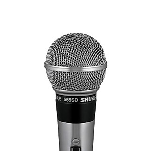 Shure 565SD-LC Classic Dynamic Vocal Microphone with Cardioid Pick-up Pattern, Silent Magnetic On/Off Switch (Lockable), Wind and "Pop" Filter for Vocals, Wire-mesh Front Grille - No Cable Included