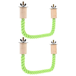 Ipetboom Parrot Stand Bars Parrot Bite Toy 2pcs Parrot Perch Platform Cage Bird Climbing Stand Bird Bungee Toy for Parakeet Cockatoo Conure Lovebirds Finch Canaries Bird Cage Stand Parrot Rope Perch