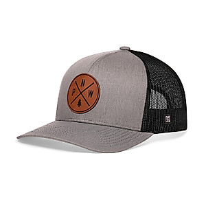 HAKA PNW Hat – Mesh Outdoors Trucker Hat for Men & Women, Adjustable Snapback Baseball Cap, Golf Hat - Synthetic Leather