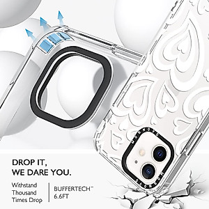 MOSNOVO Case for iPhone 12 Mini, [Buffertech 6.6ft Military-Grade Drop Protection] [Anti Peel Off Tech] Clear TPU Bumper Phone Case Cover Design - Twist Heart