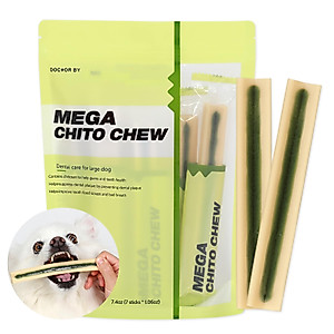 Doctor By MegaChitoChew - Dog Dental Chew - Dog Bully Sticks for Large Dogs and Medium Dogs, 7 Sticks, 6 inches, Odor Free Bully Sticks for Dogs, Cleans Teeth and Control Plaque