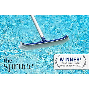 Poolmaster 20160 Heavy-Duty Vinyl Liner Swimming Brush with Rubber Bumper for Above or In Ground Pools, 18-Inches, Multi