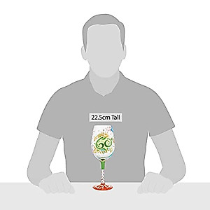 Enesco Designs by Lolita Happy 60th Birthday Hand-Painted Artisan Wine Glass, 1 Count (Pack of 1), Multicolor
