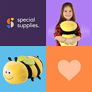 Special Supplies Bumble Bee Sensory Vibrating Pillow, Pressure Activated for Kids and Adults, Plush Minky Soft with Textured Therapy Stimulation Bumps. Size: 11 by 20 inches