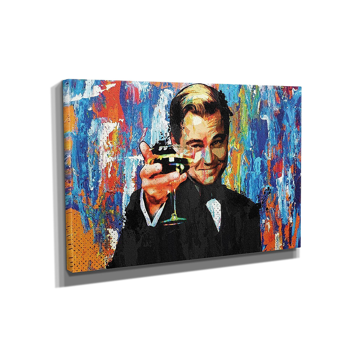FENIN The Great Gatsby Poster Leonardo Di Caprio Movie Painting Hand Made Posters Canvas Print Wall Art Home Decor (Ready to Hang, 36"x24")