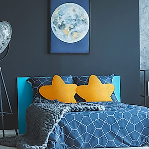 2 Pcs 15.7 Inch Star Pillow Plush Star Throw Pillow Cute Pillows Aesthetic Star Throw Stuffed Cushion Decorative Toy Gift Room Decor for Boys Girls Bedroom Sofa Chair (Yellow)