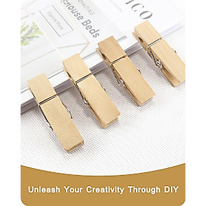Clothes Pins, Sturdy and Heavy Duty Natural Wood Clips Wooden Clothespins for Hanging Clothes Photo Pictures Crafts Small Classroom Decorative Peg, 30 PCS