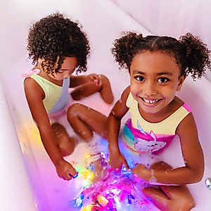 Glo Pals Sammy Water-Activated Bath Toy with 6 Reusable Light-Up Cubes for Sensory Play