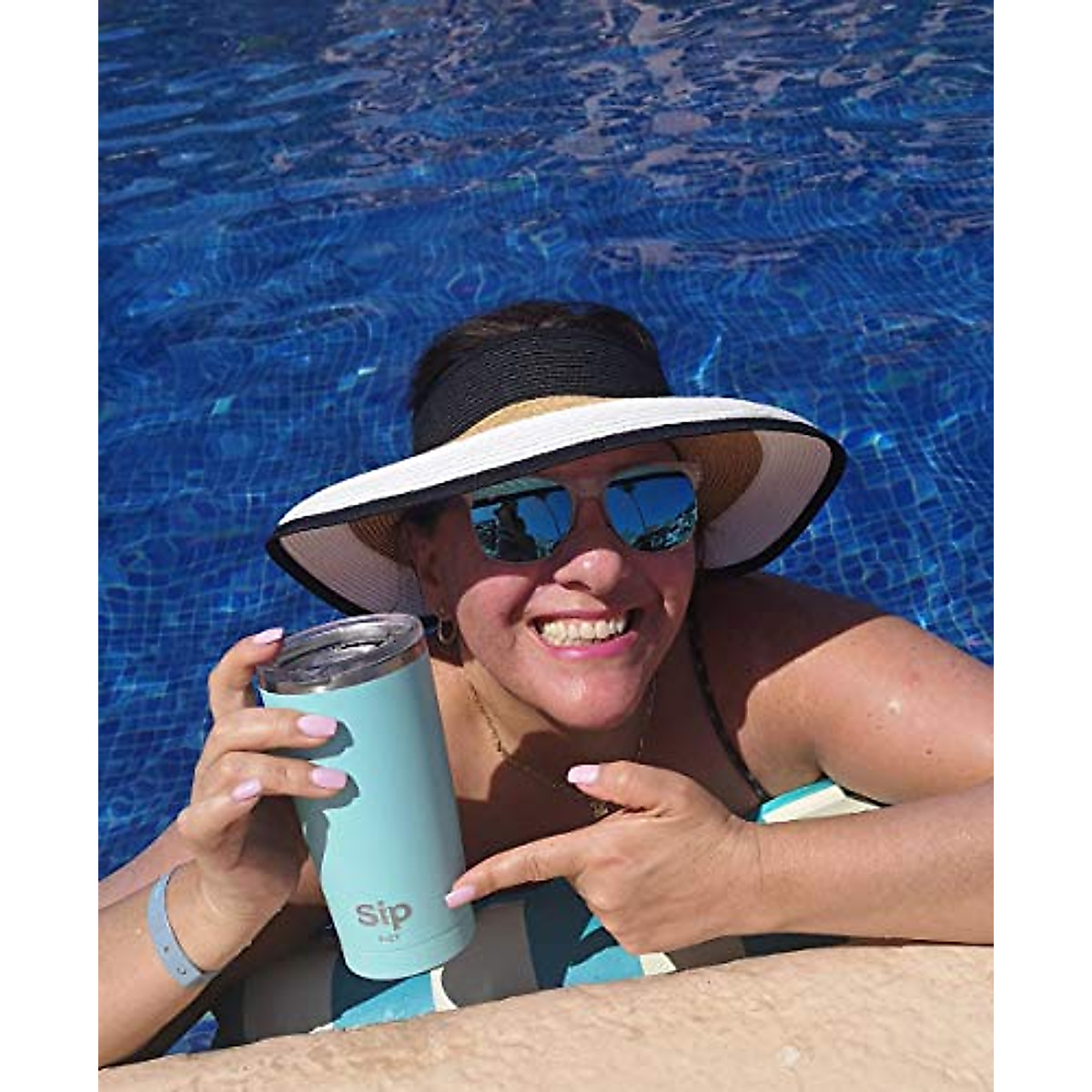 PURPLE 20OZ Perfect Size INSULATED DRINK MUG TUMBLER & SPILL PROOF LID - WINE BEER COFFEE TEA & Much More HOT for up to 6 Hours or cold for 24 HOURS - FREE Silicone Straw & Straw Cleaning Brush -