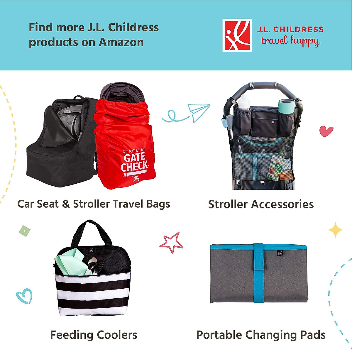 J.L. Childress Portable Crib Mobile Arm - 18 inch Foldable Arm with Attachment Clamp - Great for Travel - Rubber Padding to Protect Crib Railing - White