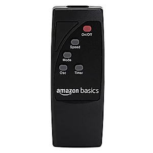 Amazon Basics Oscillating Dual Blade Standing Pedestal Fan with Remote - 16-Inch, Black