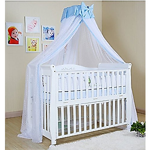 JOYLIFE Baby Netting Baby Toddler Bed Crib Dome Canopy Netting (Blue)