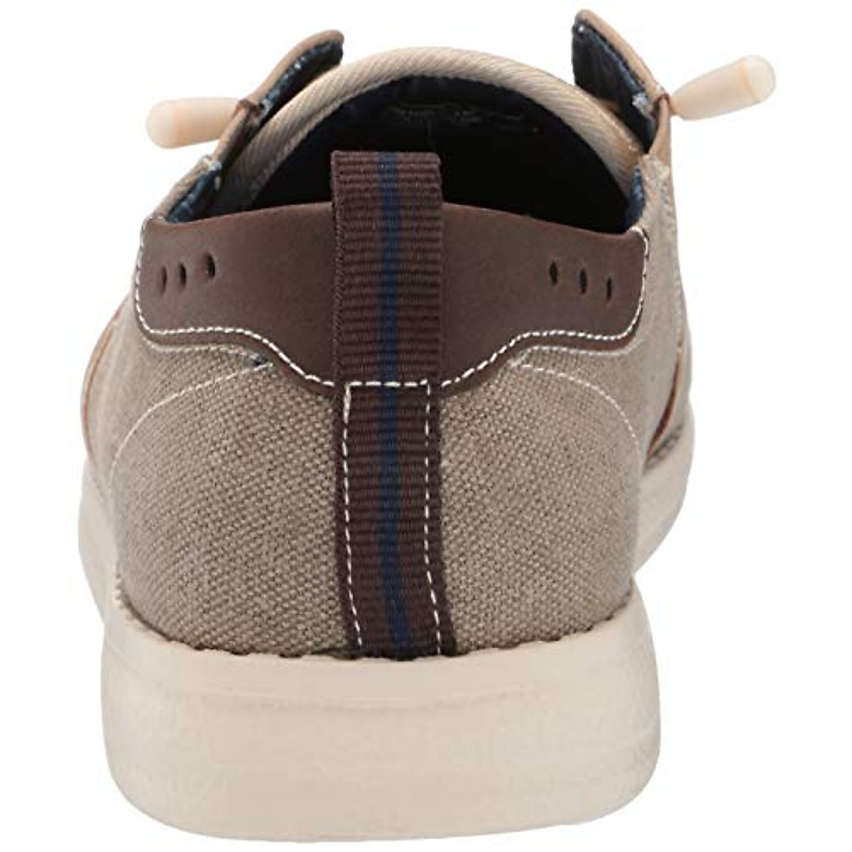 Nunn Bush Men's Brewski Moc Toe Slip-on Canvas Knit Loafer with Elastic Bungee, Stone, 11.5