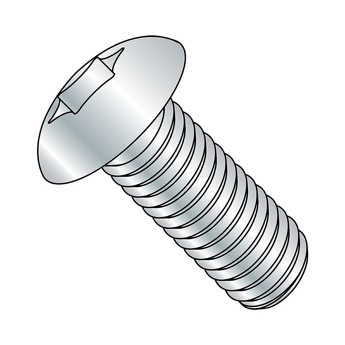 Small Parts 0806MTT Steel Truss Head Machine Screw, Zinc Plated, Meets ASME B18.6.3, T15 Star Drive, #8-32 Thread Size, 3/8" Length, Fully Threaded, Imported (Pack of 100)