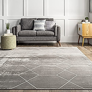 nuLOOM Veronica Geometric Honeycomb Area Rug, 8' x 10', Grey